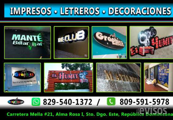 Letreros en acrilico, pvc,sintra,vinyl,luces led,cristales decoraciones ...